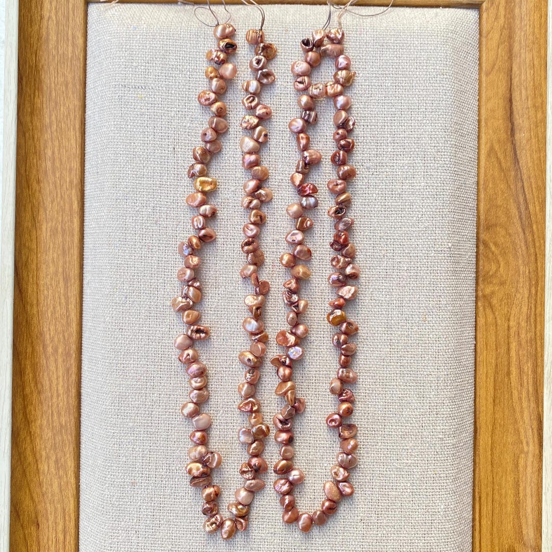 Rose Pink Freshwater Pearl Strand Irregular Petal Cultured Pearls Warm ...