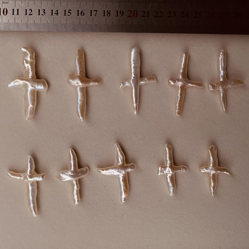 Baroque Cross-shaped Freshwater Pearl Pendant for Jewelry Making ...