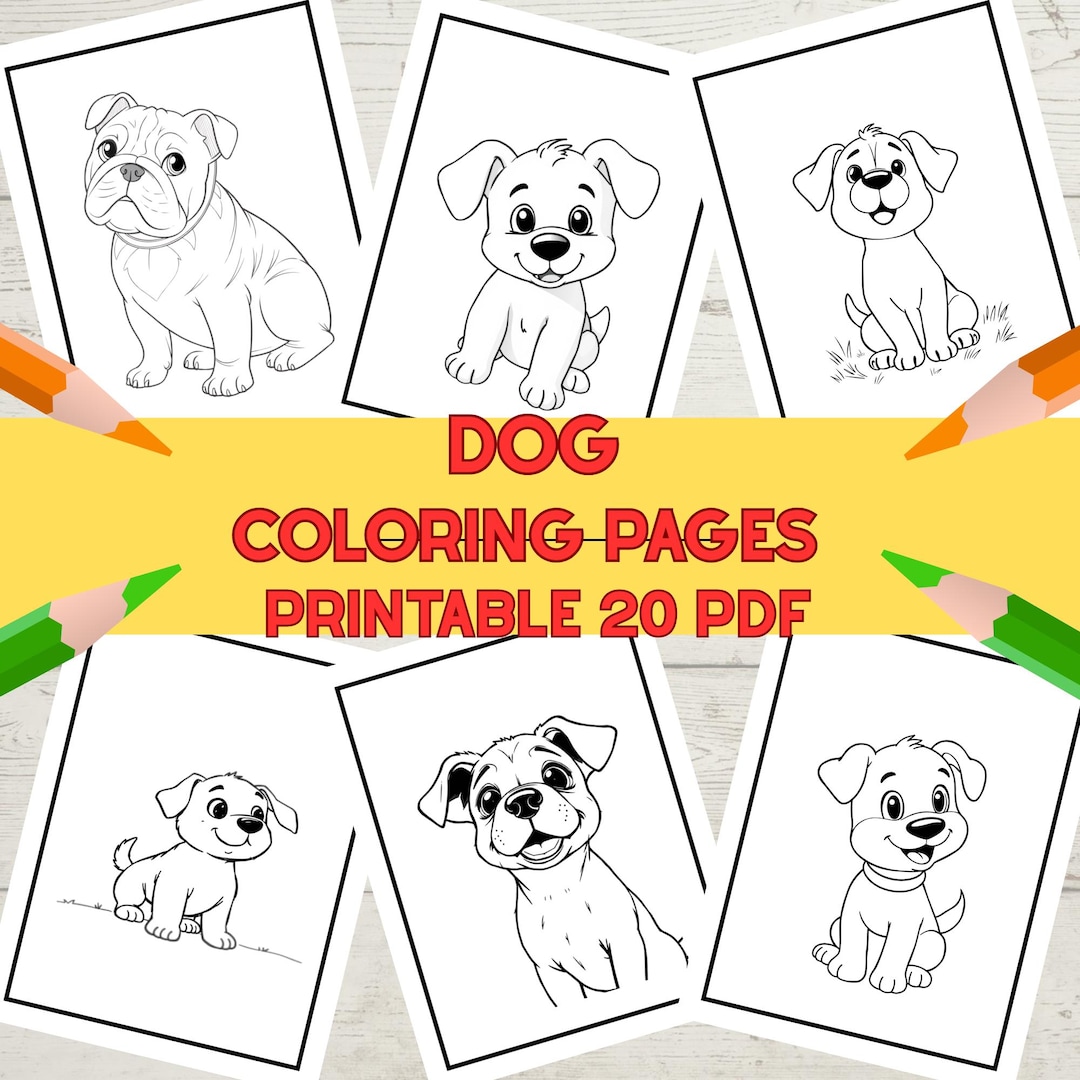 Dog Coloring Pages for Kids, Fun Printable Dog Sheets for Kids, Animal ...
