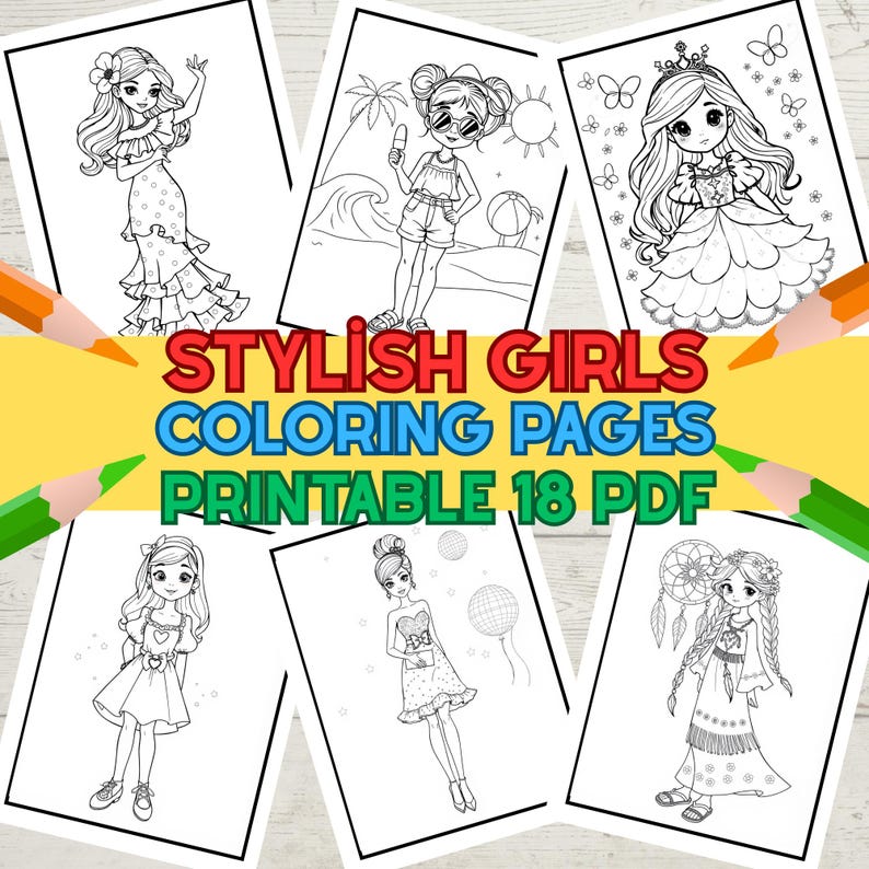 Printable Fashion Girl Coloring Pages, Stylish Girls Outfits Fashion ...