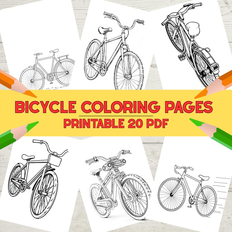Printable Bicycle Coloring Pages for Kids, Fun Bike Coloring Sheets ...