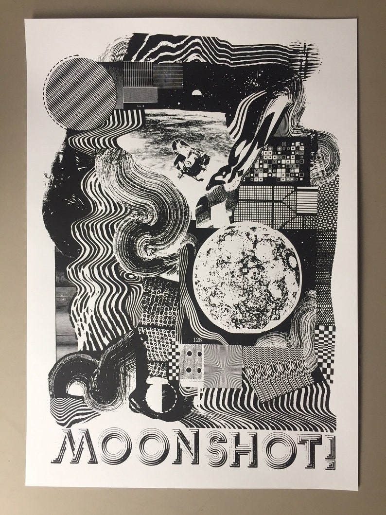 Moonshot! A2 Screen Print, Art Print, Wall Art, Retro, Pop Art, Space ...