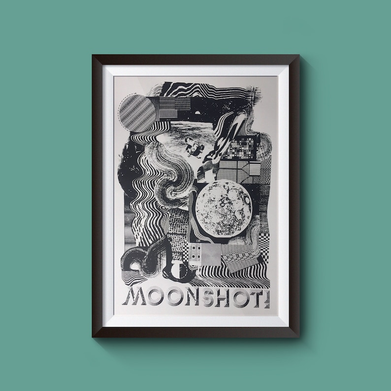 Moonshot! A2 Screen Print, Art Print, Wall Art, Retro, Pop Art, Space ...