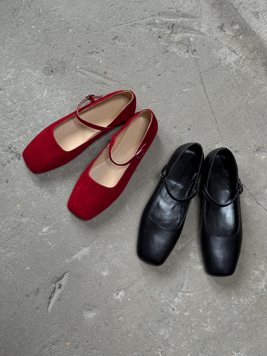 Luxurious Velour Leather Ballet Flats for Women Elegant Ballet Shoes ...