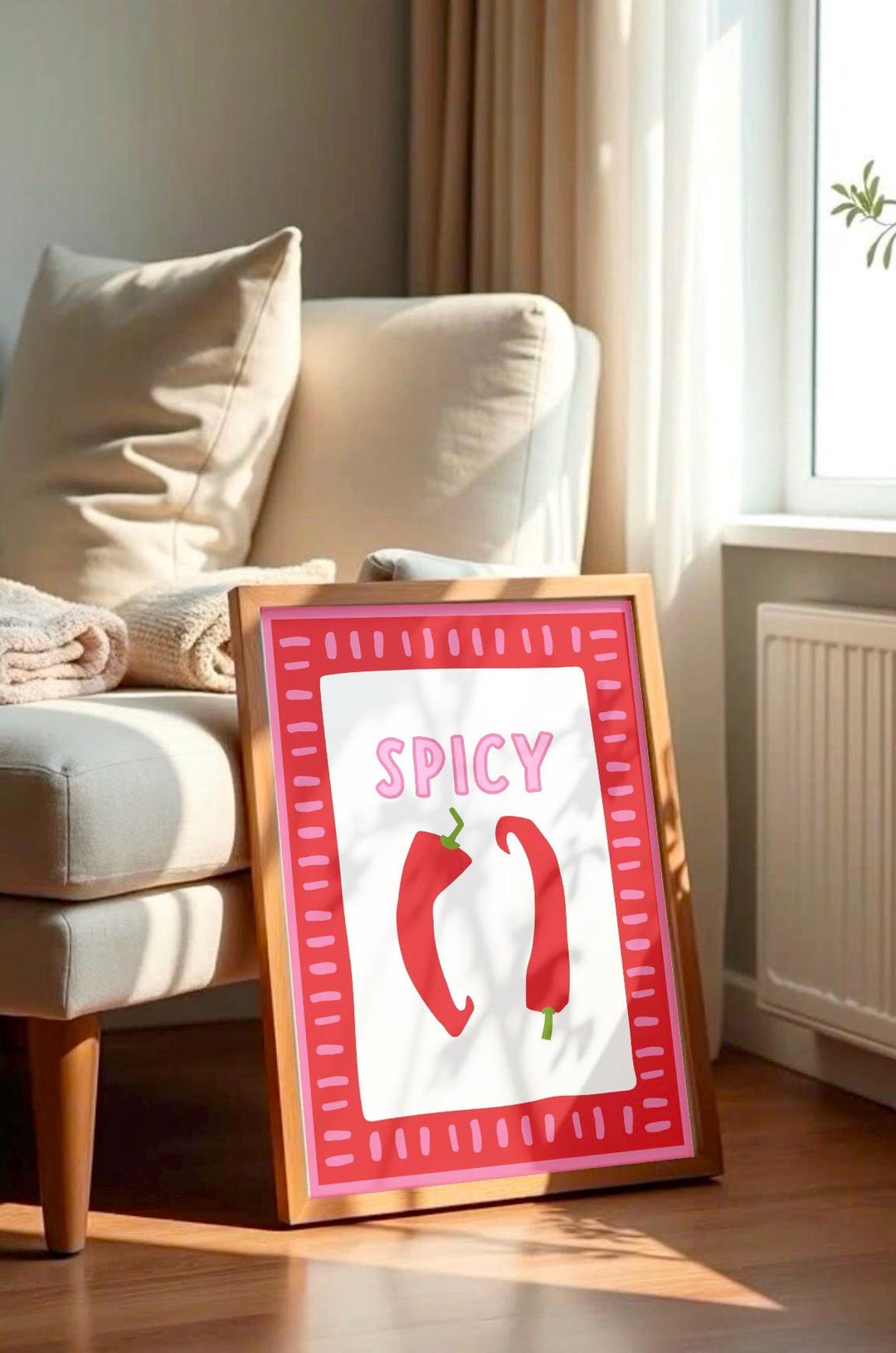 Spicy Chilli Pepper Kitchen Art Print | Modern Wall Decor (digital ...