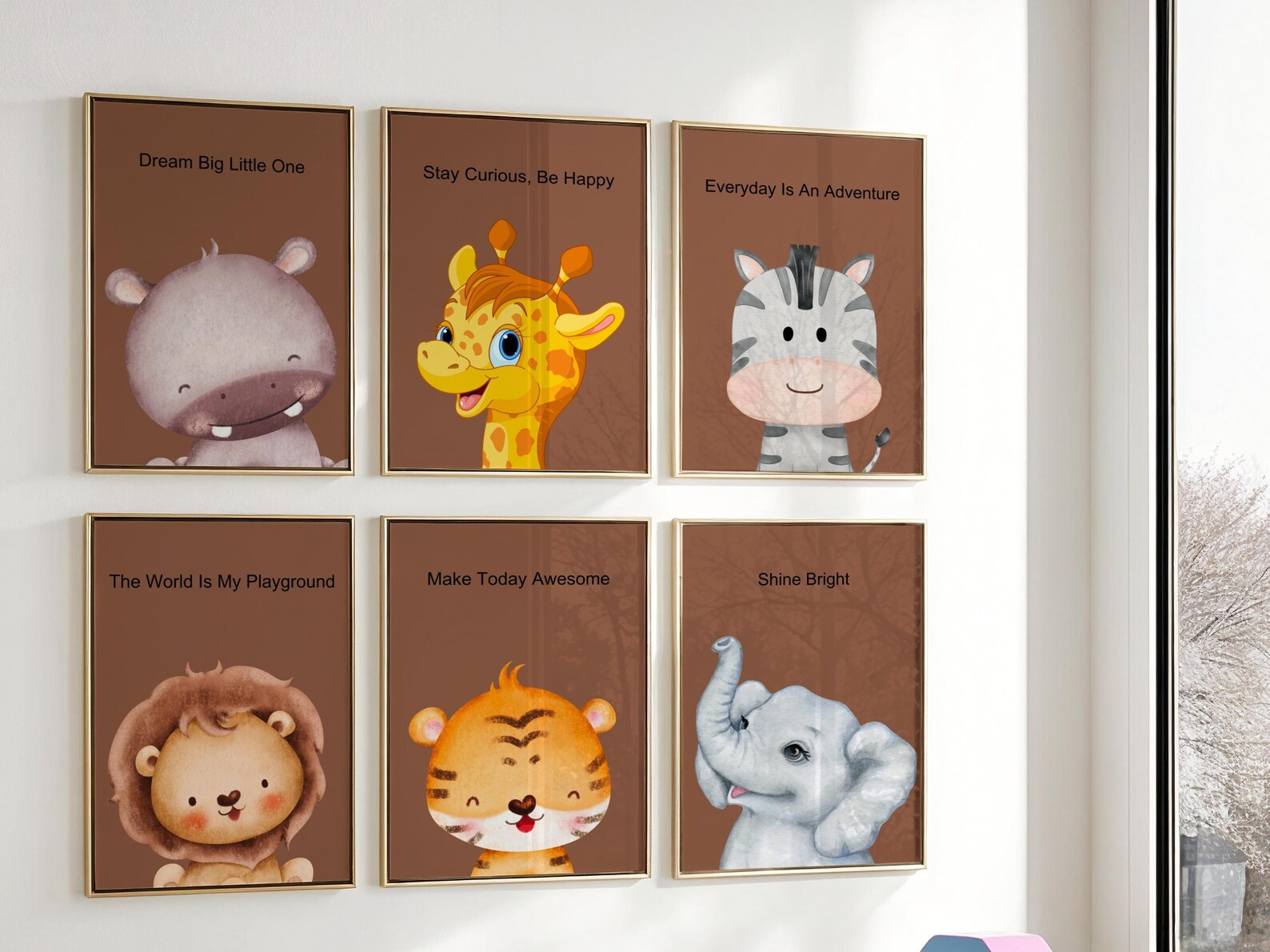Printable Jungle Animals With Motto Kids Room Wall Art Prints, Digital ...