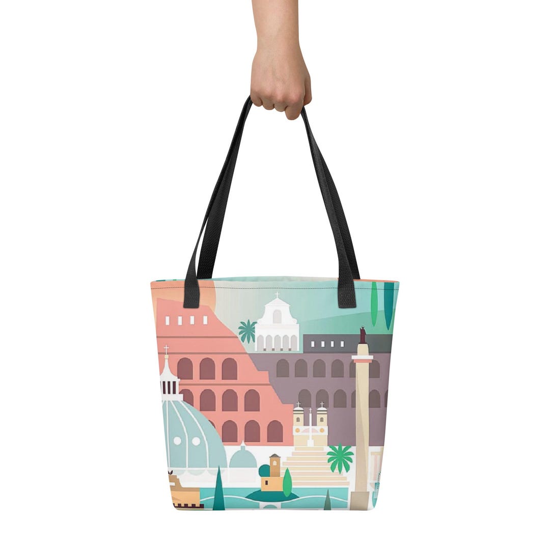 Rome Tote Bag – Vintage Italy Travel Handbag, Colosseum & Vatican City ...