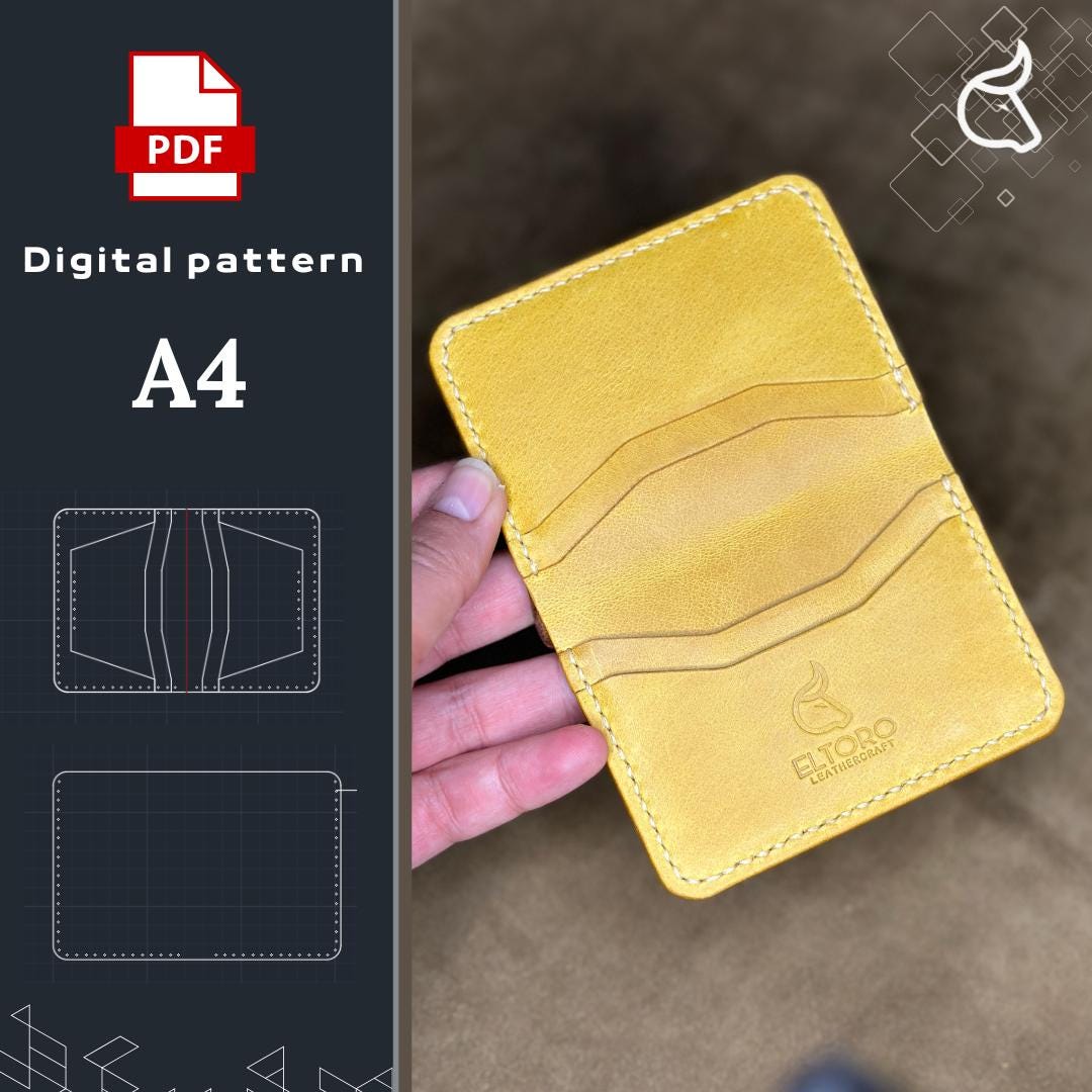 Leather Wallet Pattern PDF Pattern Leather Wallet Pdf Leather PDF ...