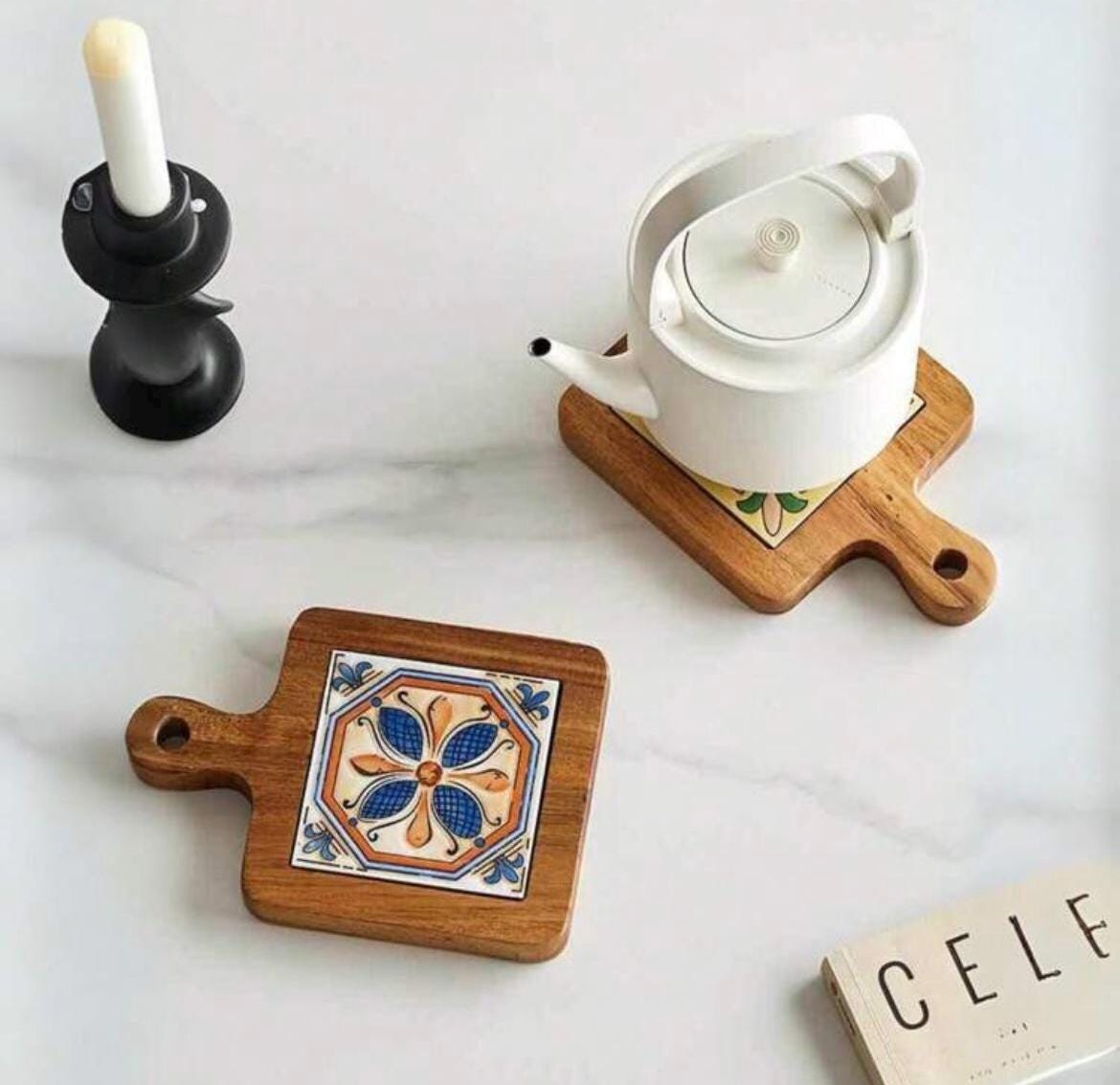 Wooden Tile Hot Plates - Etsy