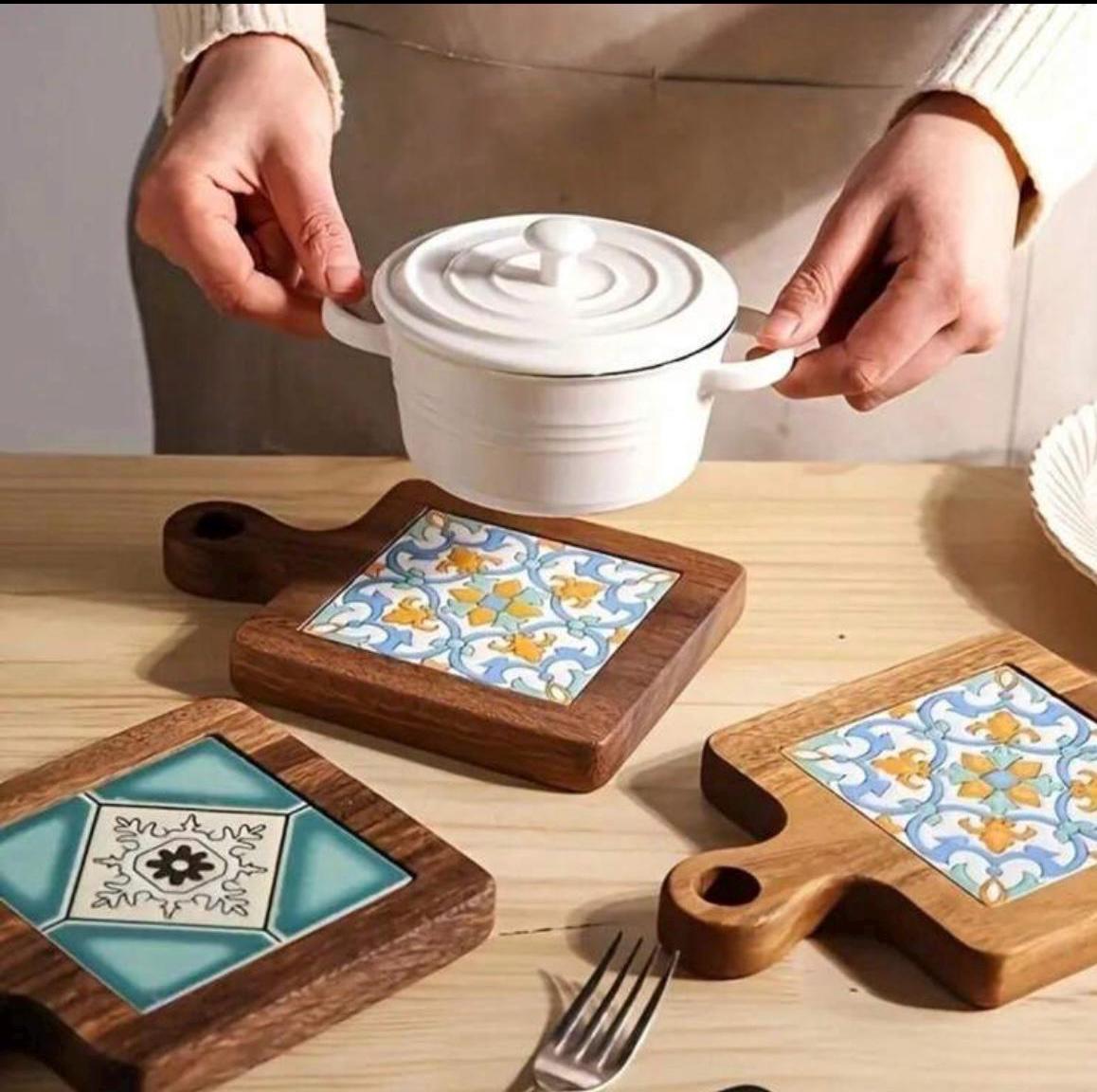 Wooden Tile Hot Plates - Etsy