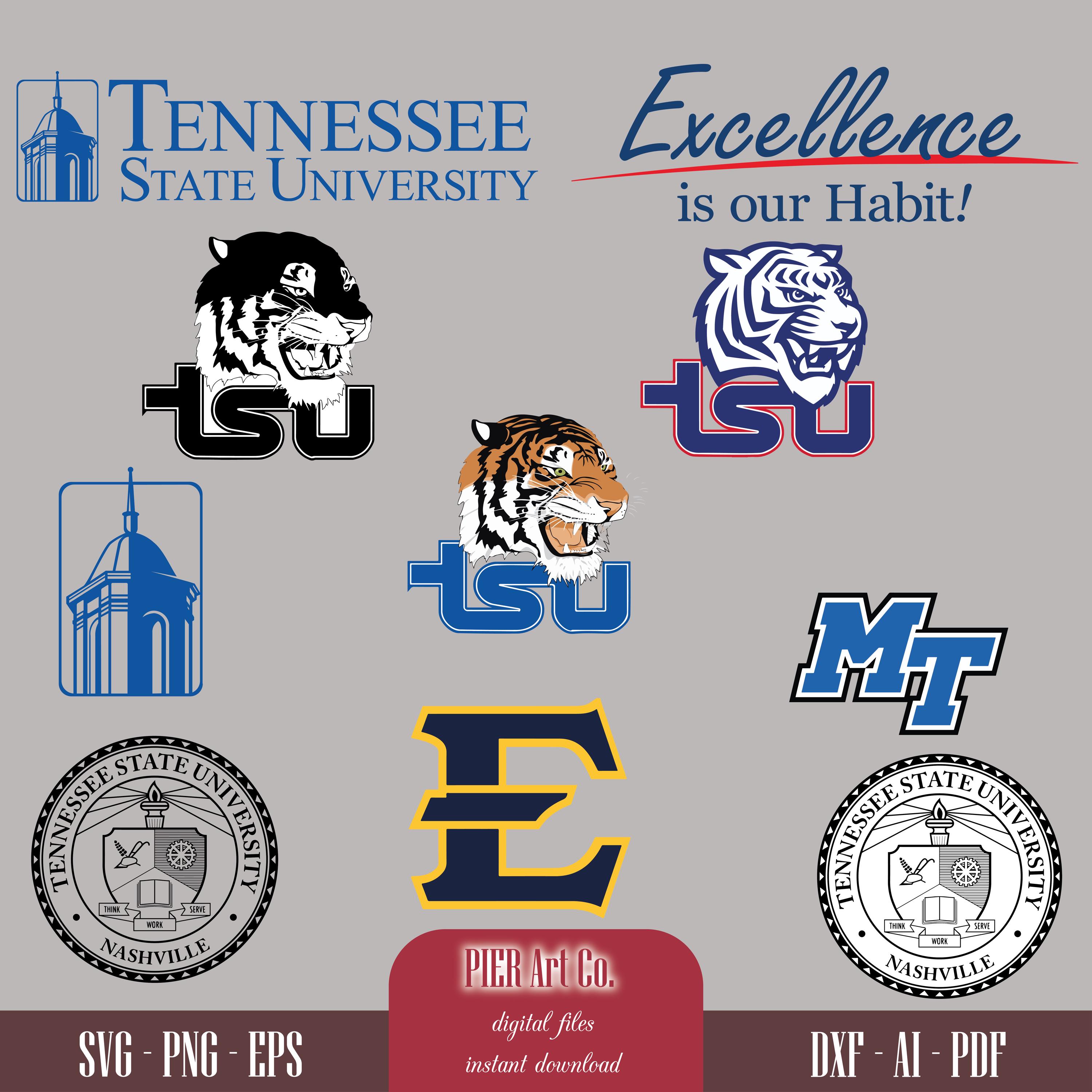 Tennessee Svg, Tennessee Nashville Svg, Tsu Svg, Excellence is Our ...
