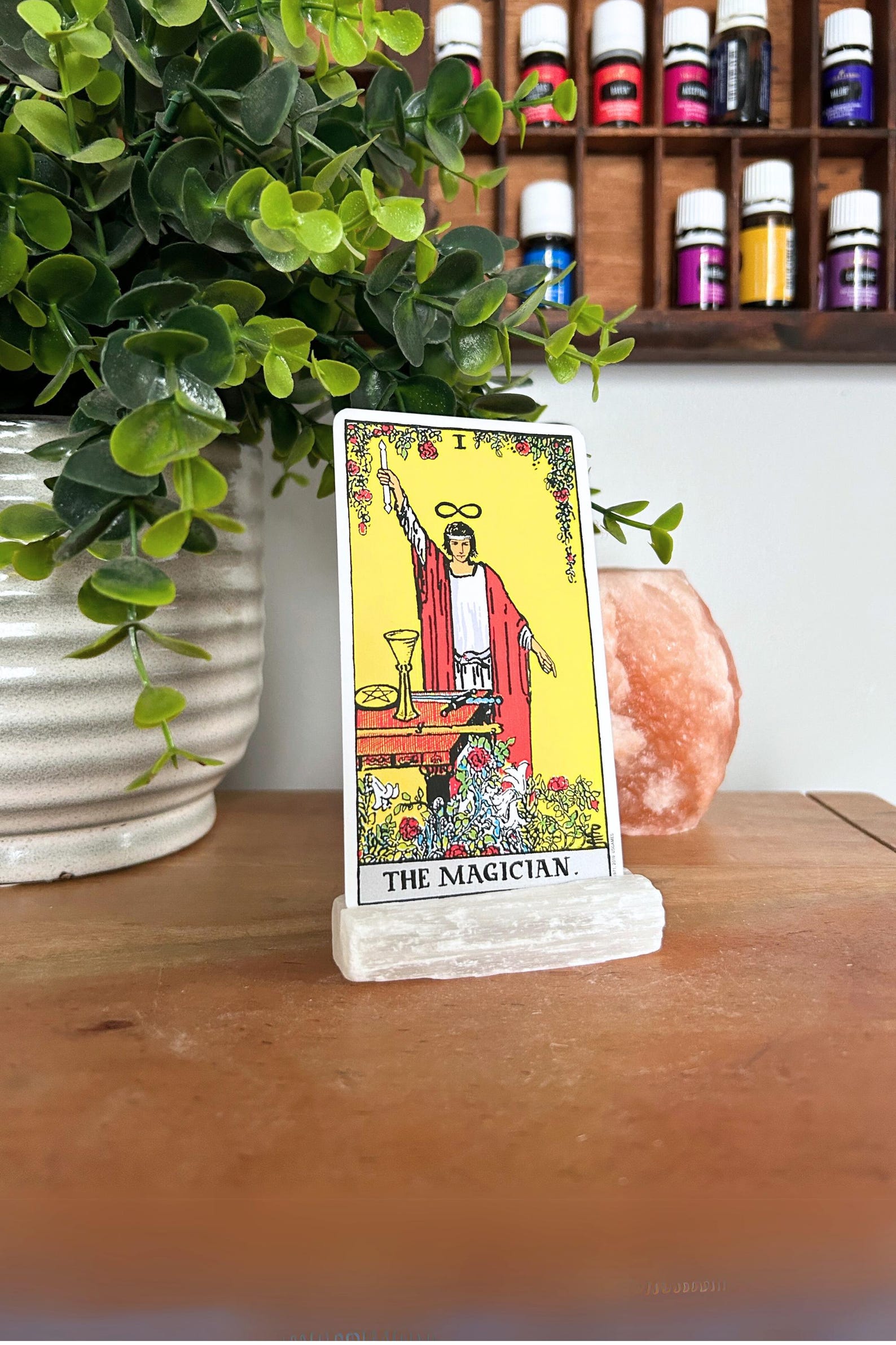 Raw Selenite Tarot Card Holder, Oracle Card Holder, Affirmation Card ...