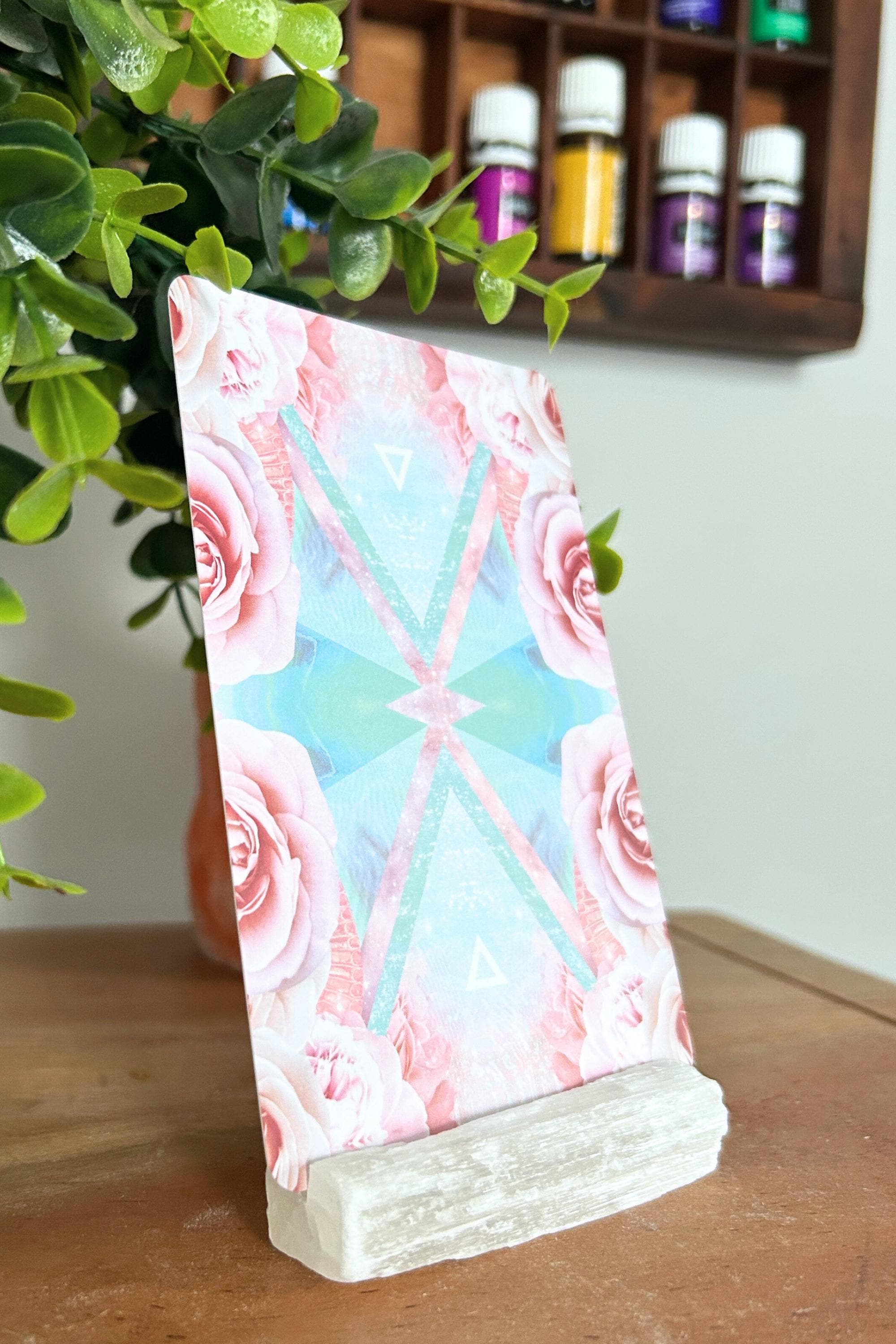 Raw Selenite Tarot Card Holder, Oracle Card Holder, Affirmation Card ...