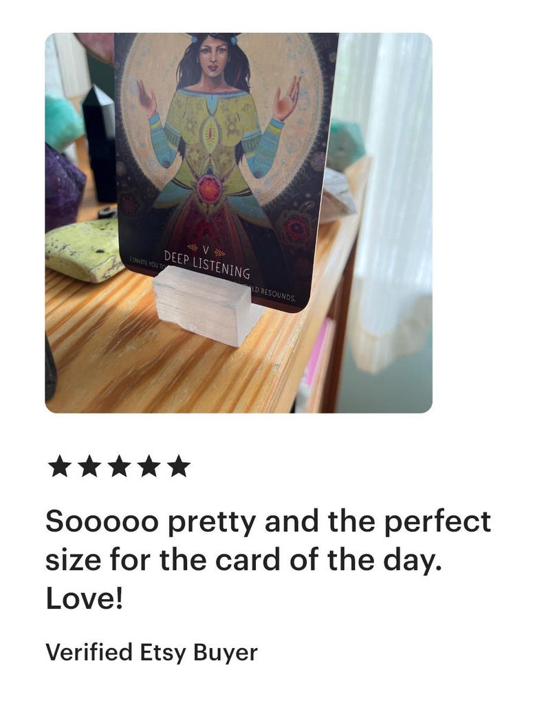 5 in Selenite Tarot Card Holder, Oracle Card Holder, Affirmation Card ...