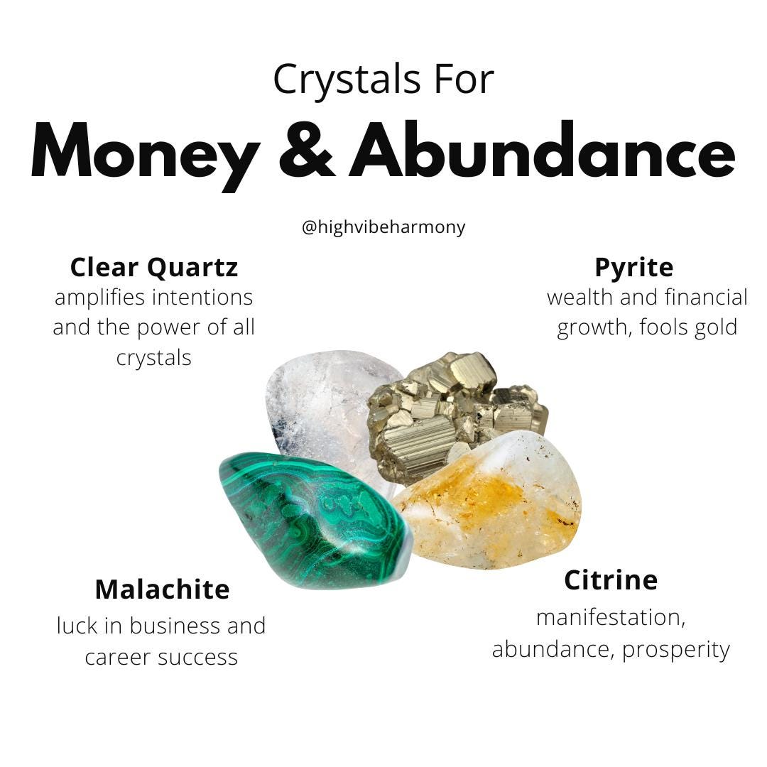 Attract Wealth and Abundance Crystal Kit, Money Stones, Abundance ...