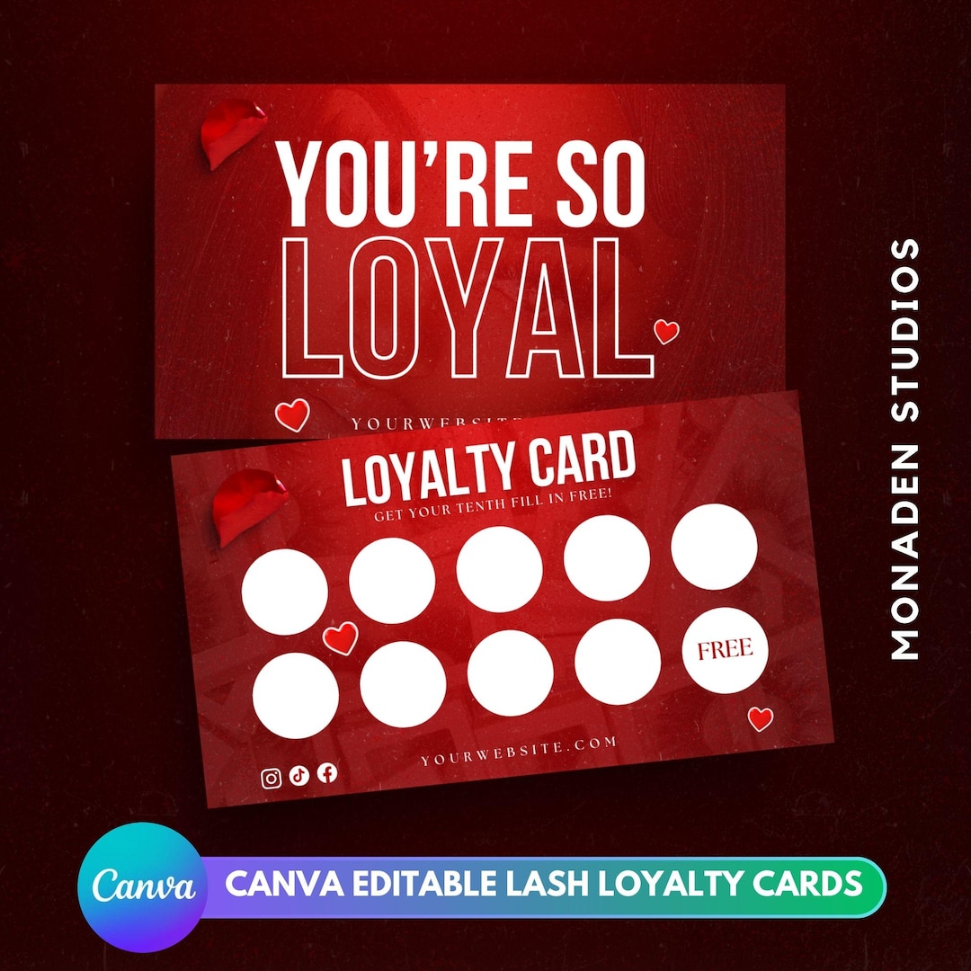 Loyalty Card Template, Editable Punch Card, Rewards Card Design, DIY ...