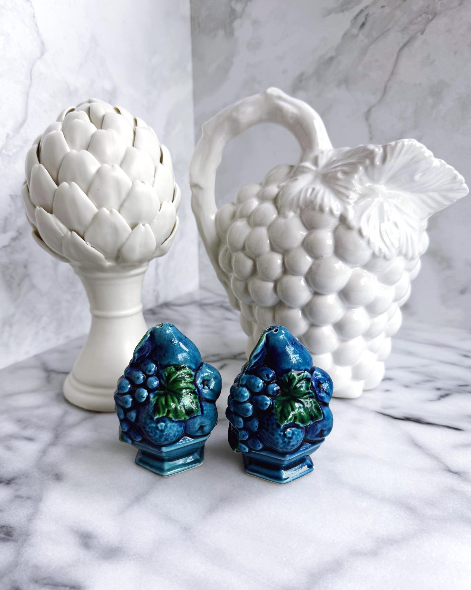 Vintage Inarco Mood Indigo Fruit Topiary Salt & Pepper Shakers | MCM ...