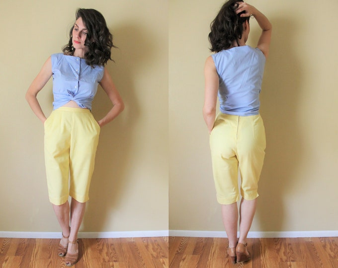 1950s Yellow Clam Diggers / High Waisted 50s Clam Diggers / 1950s 50s ...