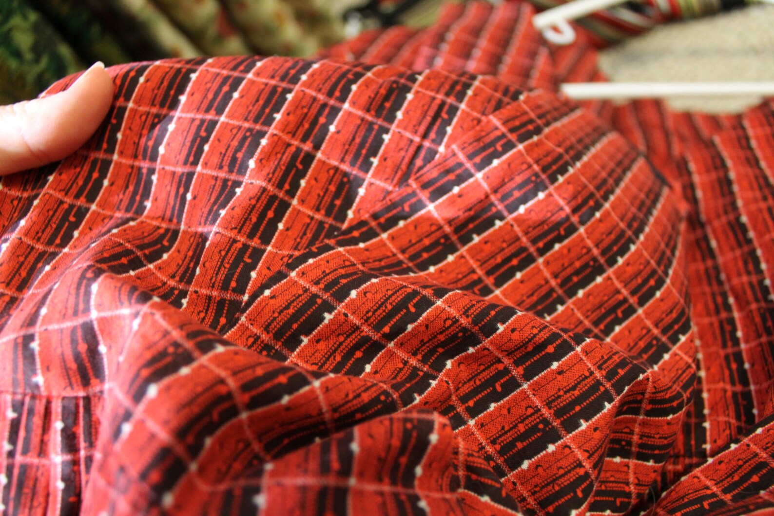 1950s Dress / 50s Dress / 1950s Red Plaid Full Skirt Dress | Etsy