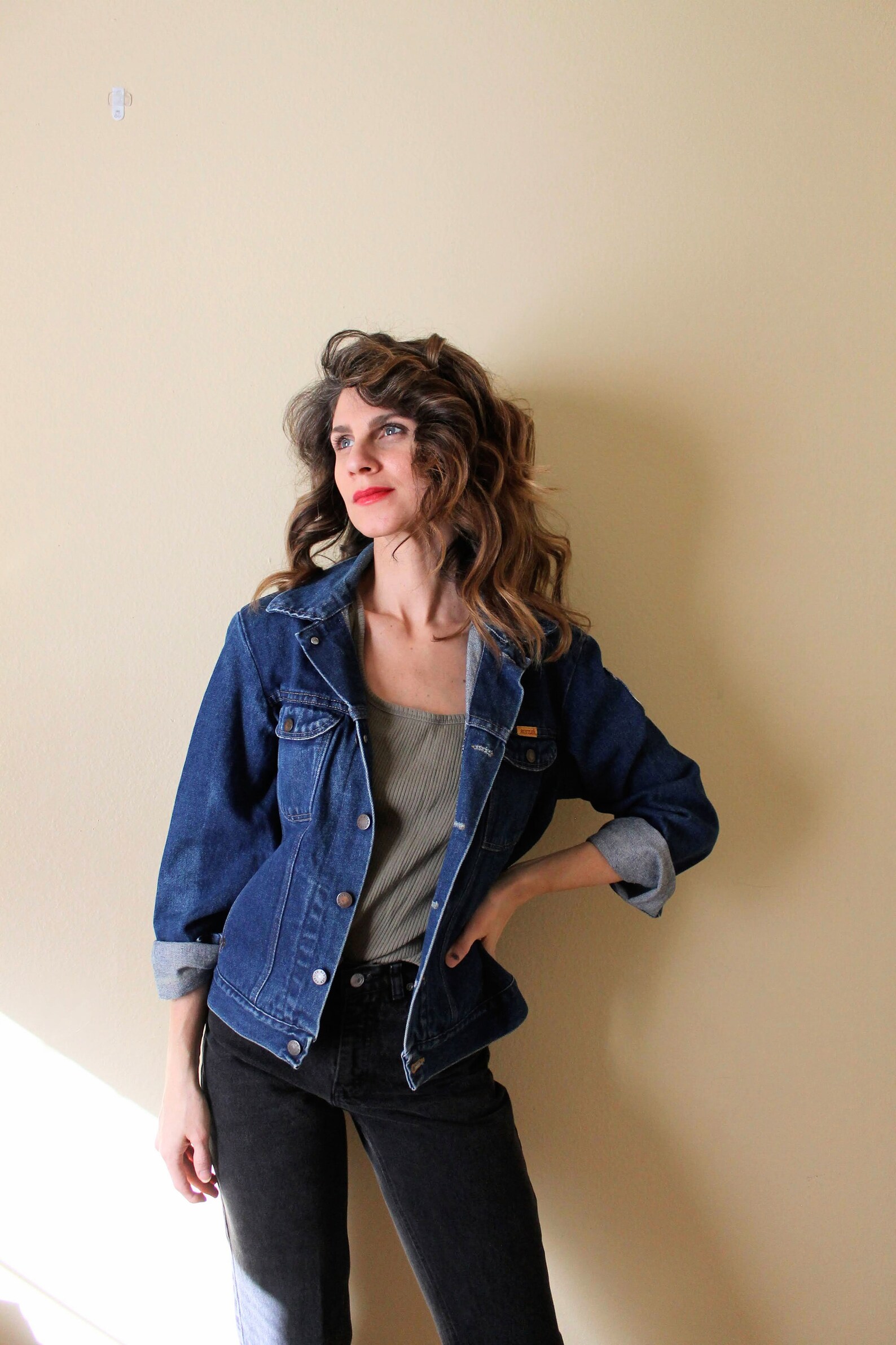 1980s Denim Jacket / 1980s 80s Ruster Cropped Denim Jean Jacket Veteran ...