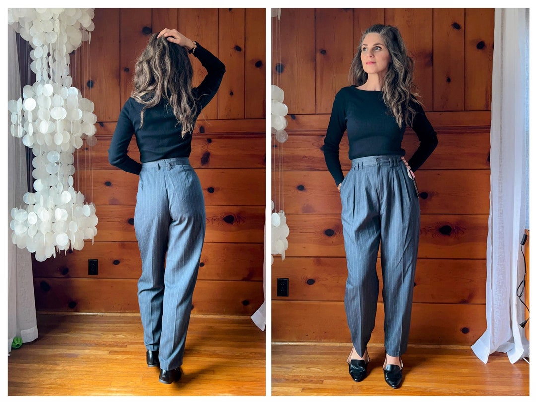 Vintage 1980s NOS High Waisted Pants / 90s 1980s Pleated Trousers ...