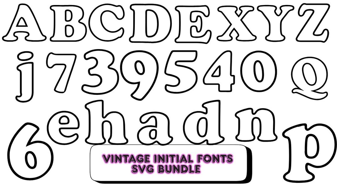 Vintage Initials Font SVG | Retro Monogram Alphabet | Antique Lettering ...