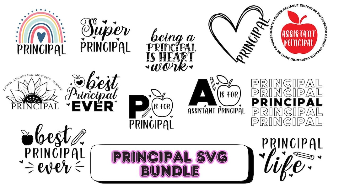 Principal SVG Bundle – Teacher Appreciation Quotes, Assistant Principal ...