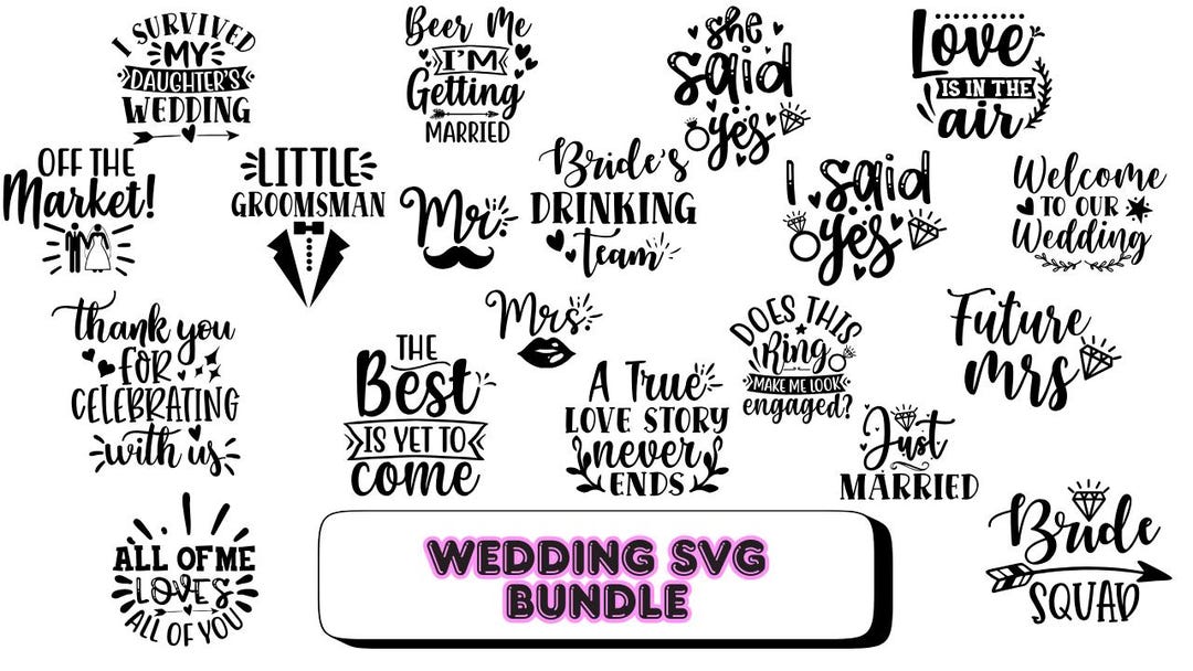Mr & Mrs SVG | Elegant Wedding Script Design | Marriage Monogram Cut ...