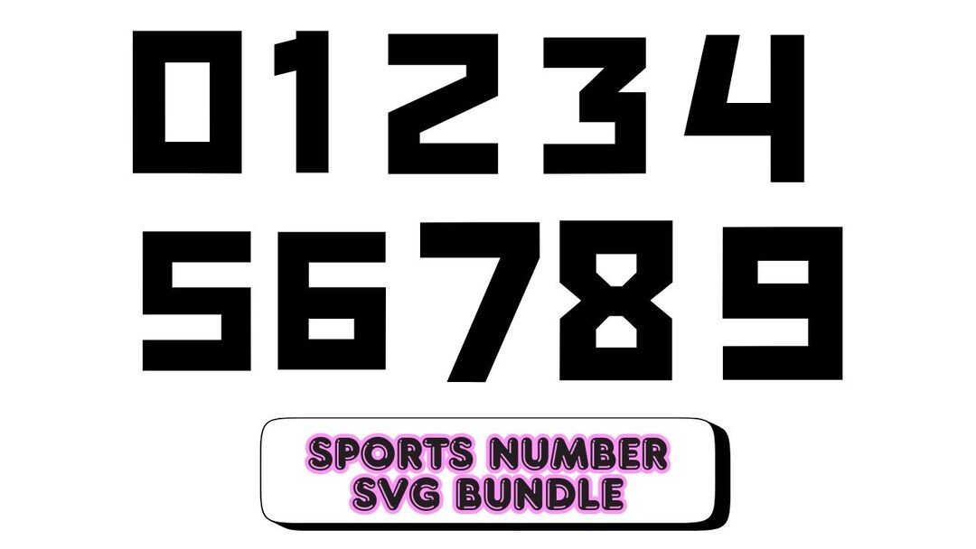 Sports Number SVG Bundle – Bold Block Athletic Numbers 0-9 for Jersey ...