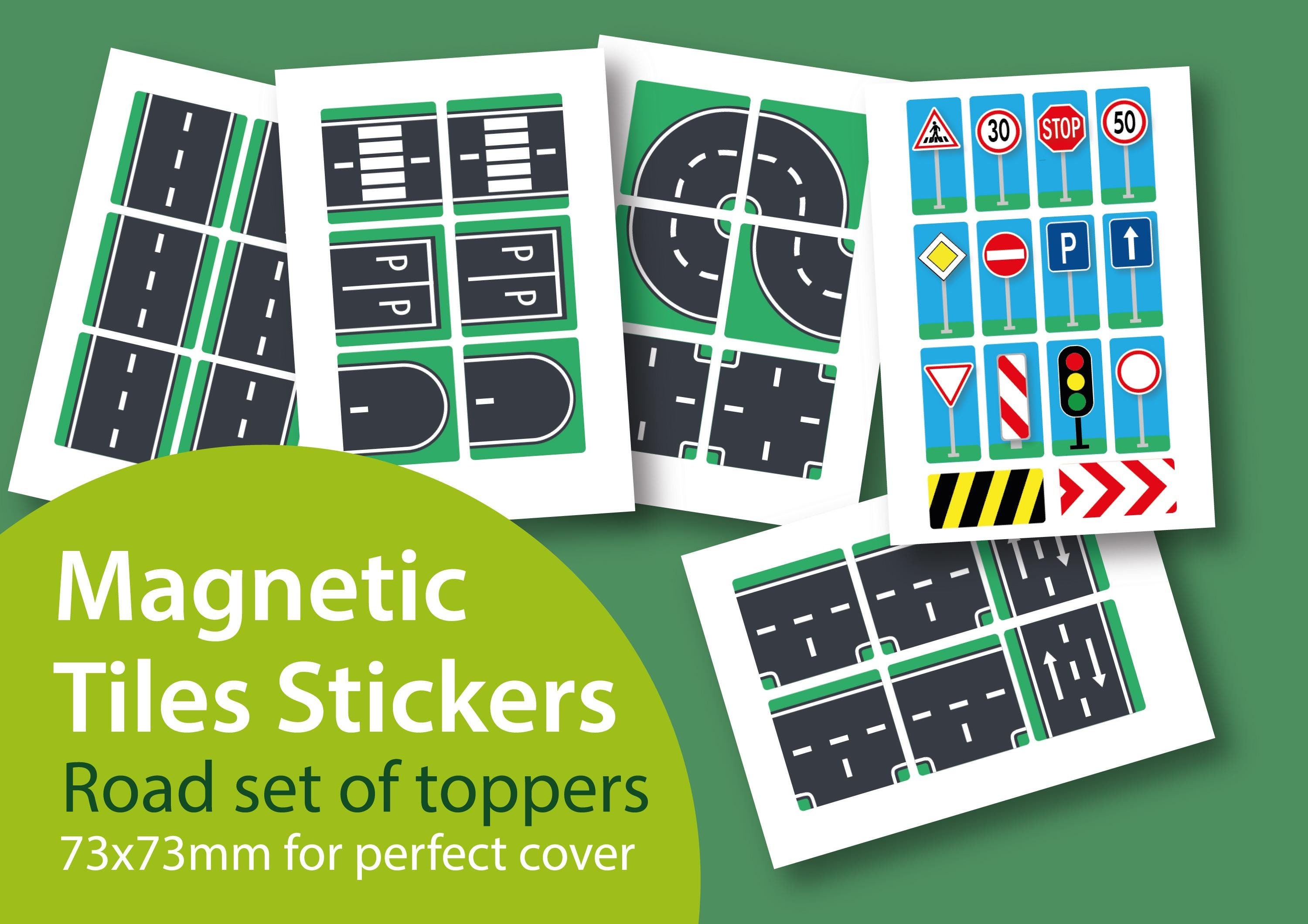 Magnetic Tile Road Set - Traffic Signs and Roads - Printable PDF ...