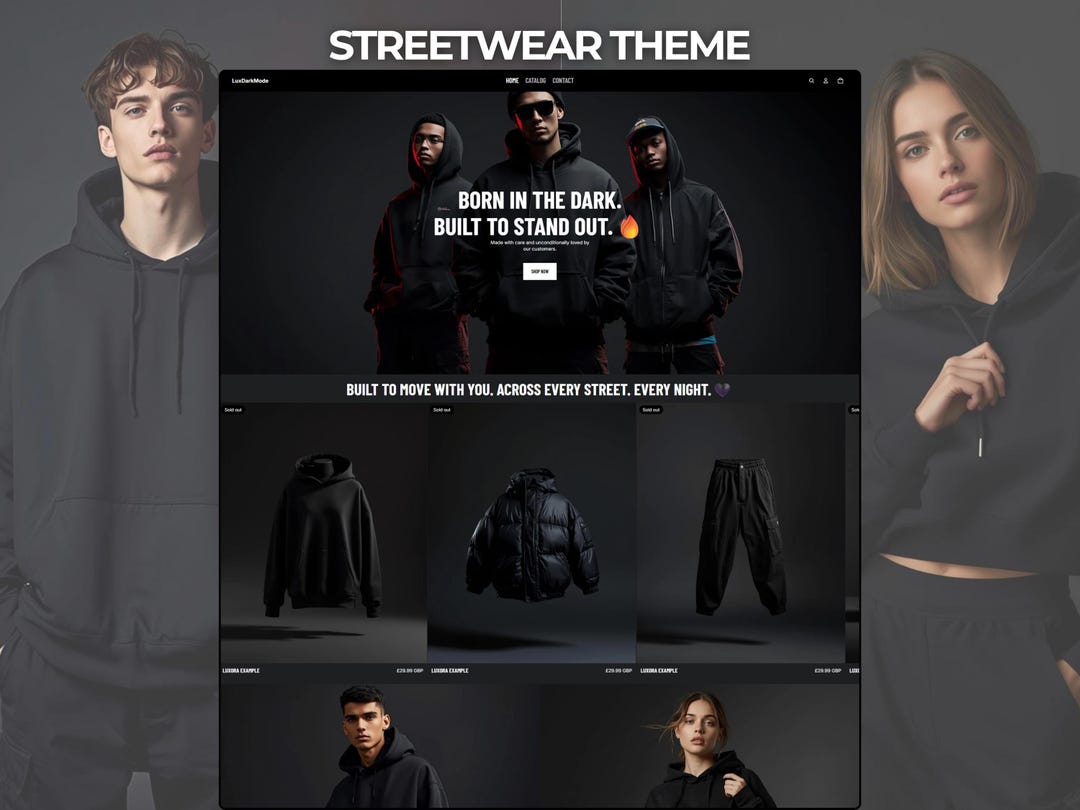 Dark Streetwear Shopify Theme: Luxury Clothing Store Template - Etsy UK