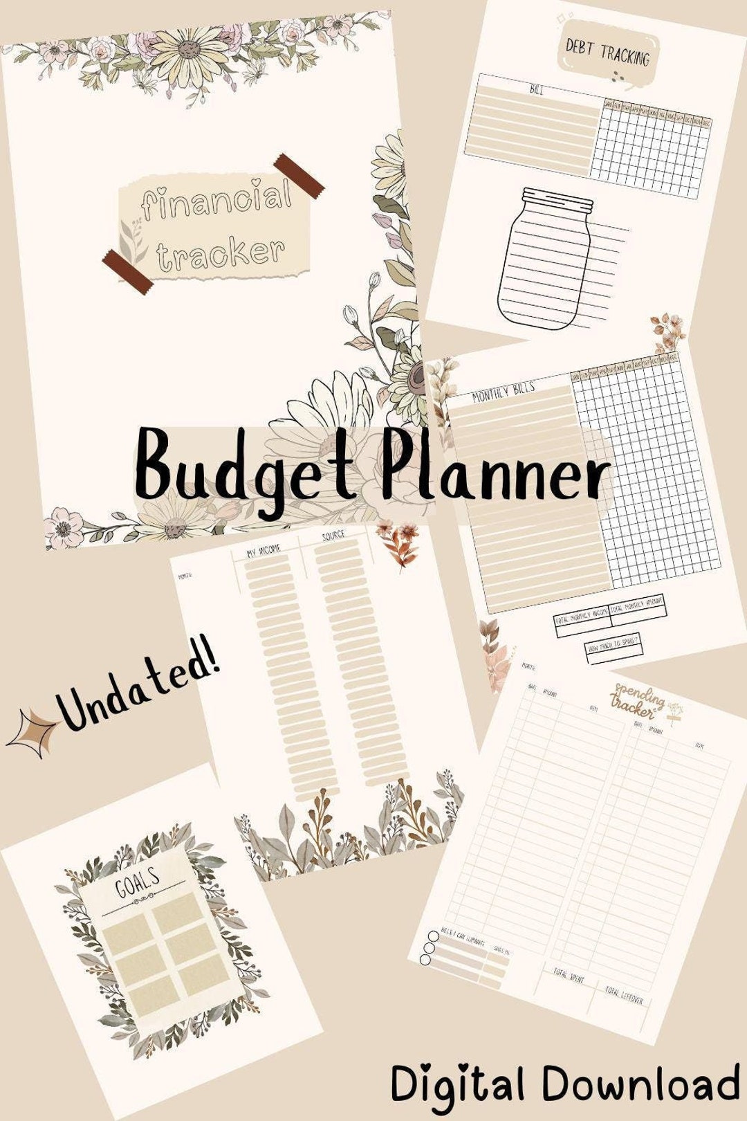 Aesthetic Non-dated Personal Budget Tracker Journal for Women - Etsy
