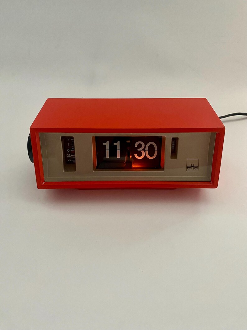 Retro Orange Flip Clock: 1970s Space Age Decor - Made in Germany - Etsy