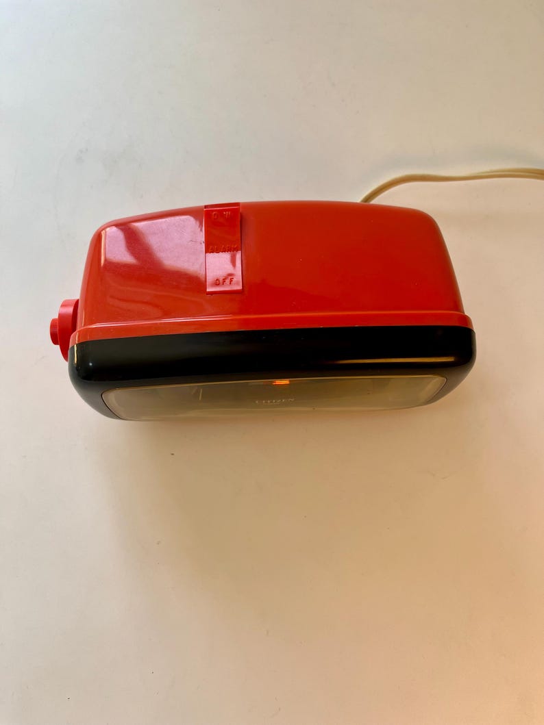 1980s Citizen Flip Clock – Red & Black Space Age Alarm Clock - Etsy