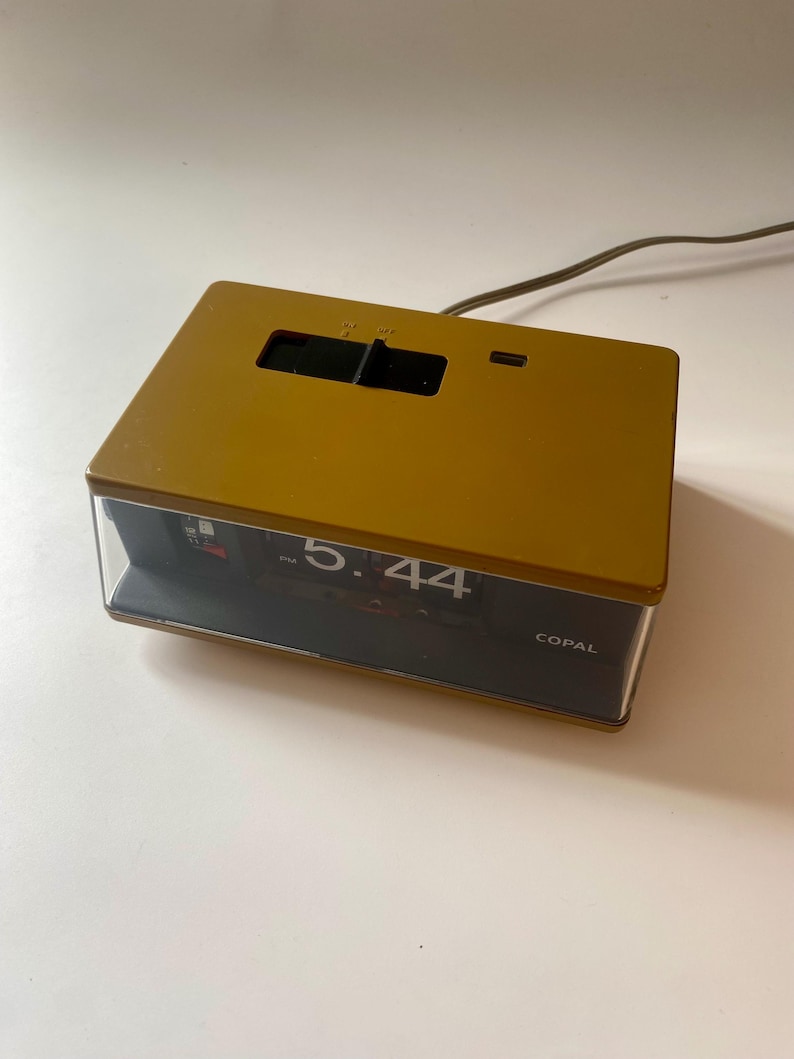 1970s Copal Flip Alarm Clock: Olive Green MCM Space Age Timepiece - Etsy