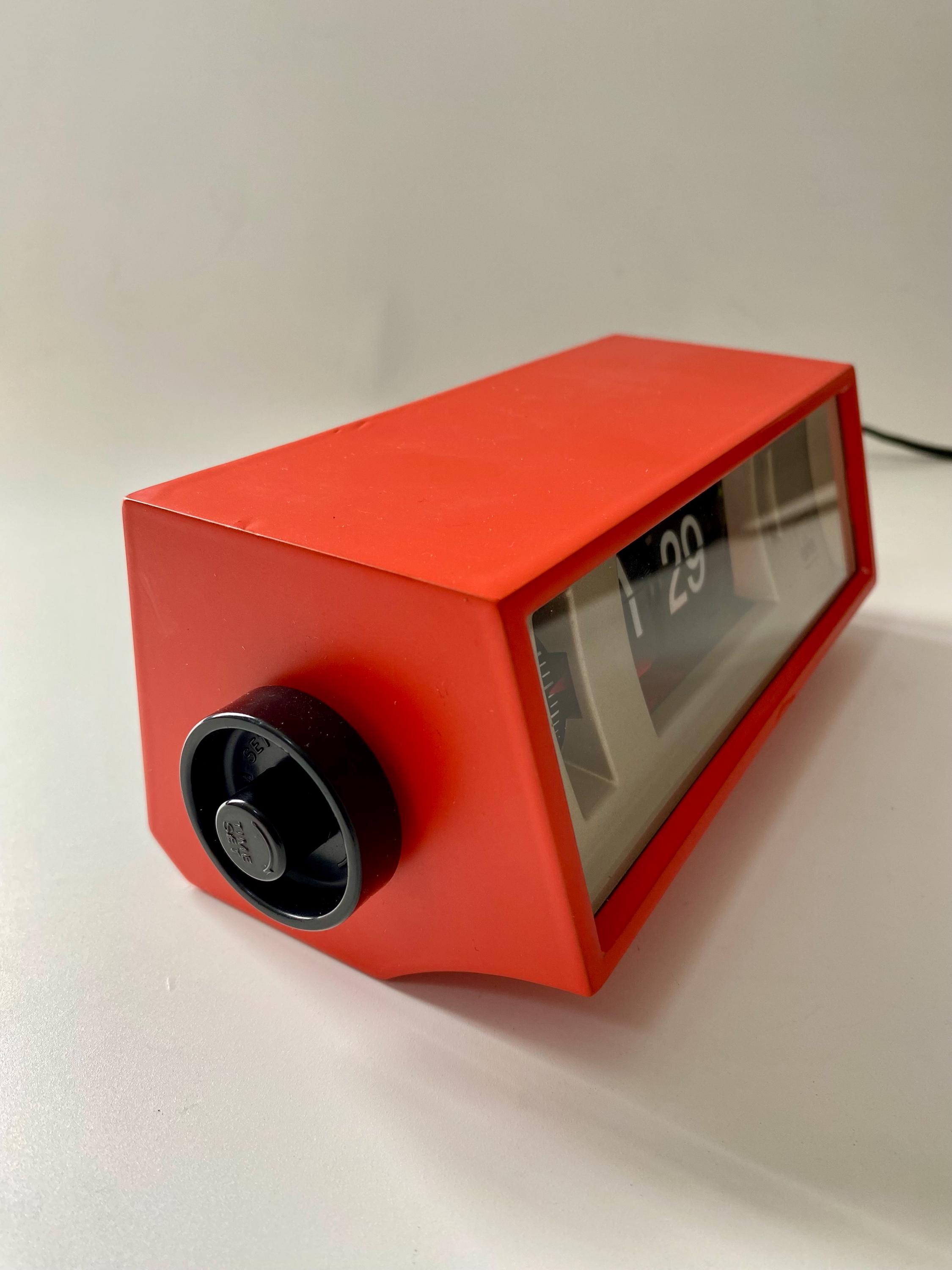 Retro Orange Flip Clock: 1970s Space Age Decor - Made in Germany - Etsy