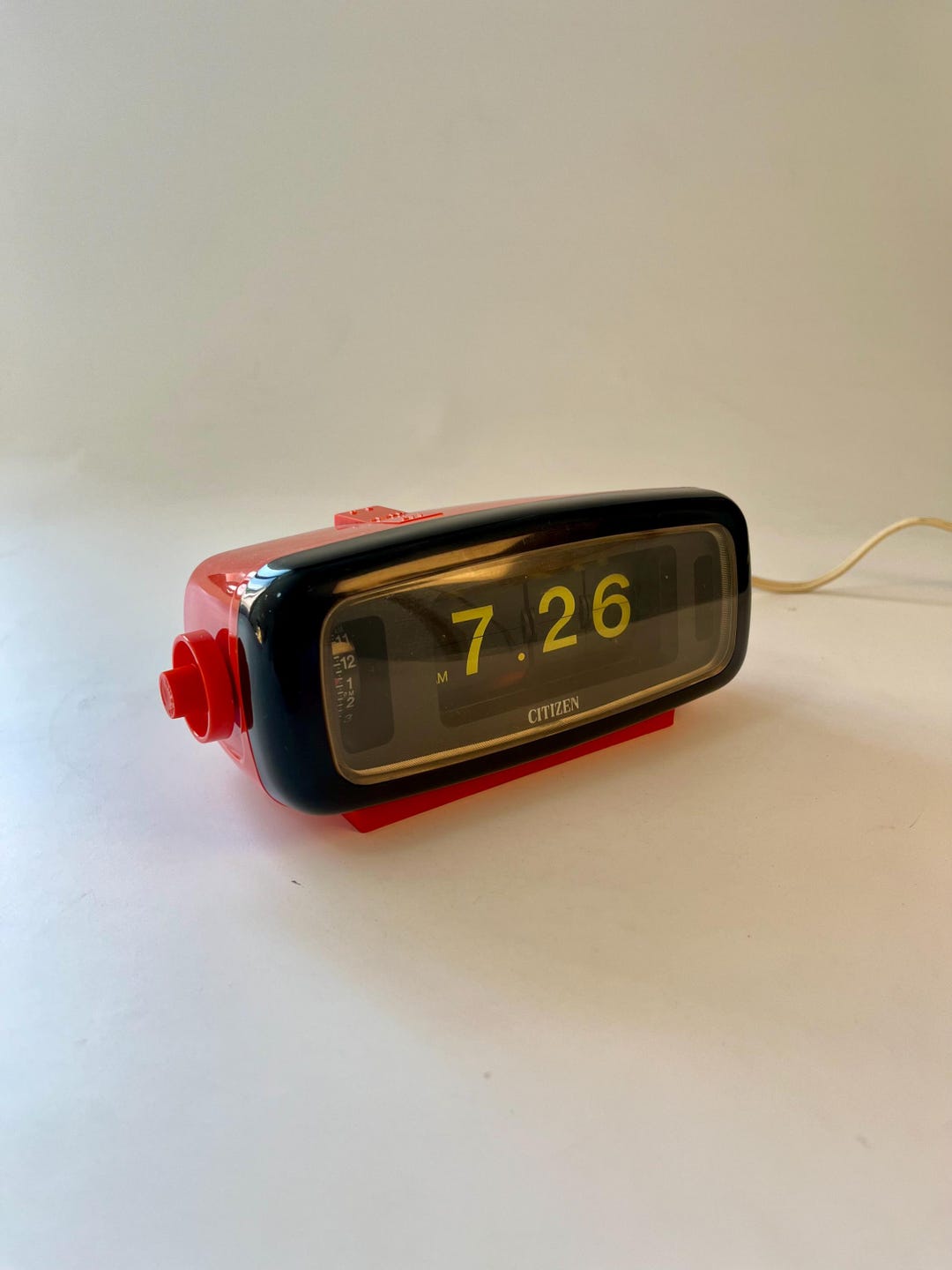 1980s Citizen Flip Clock – Red & Black Space Age Alarm Clock - Etsy