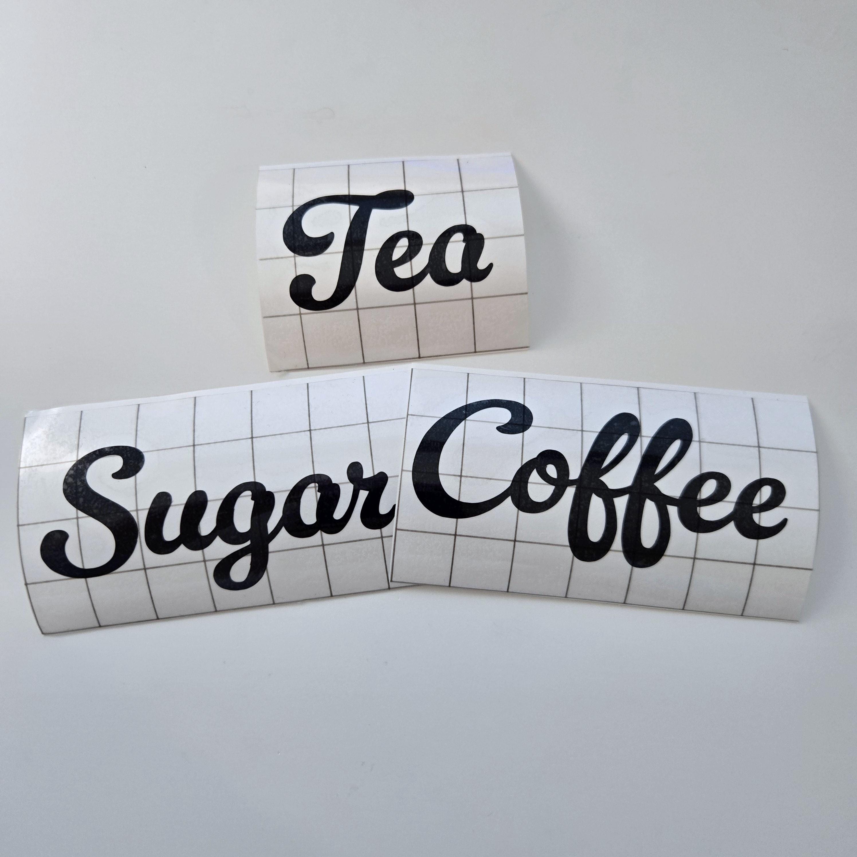 Vinyl Storage Labels | Tea, Coffee, Sugar | Canister Decals for Kitchen ...