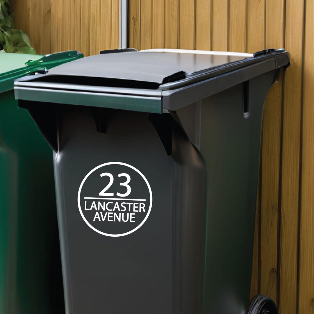 Custom Wheely Bin Vinyl Stickers Your House Name/number and Road Name ...