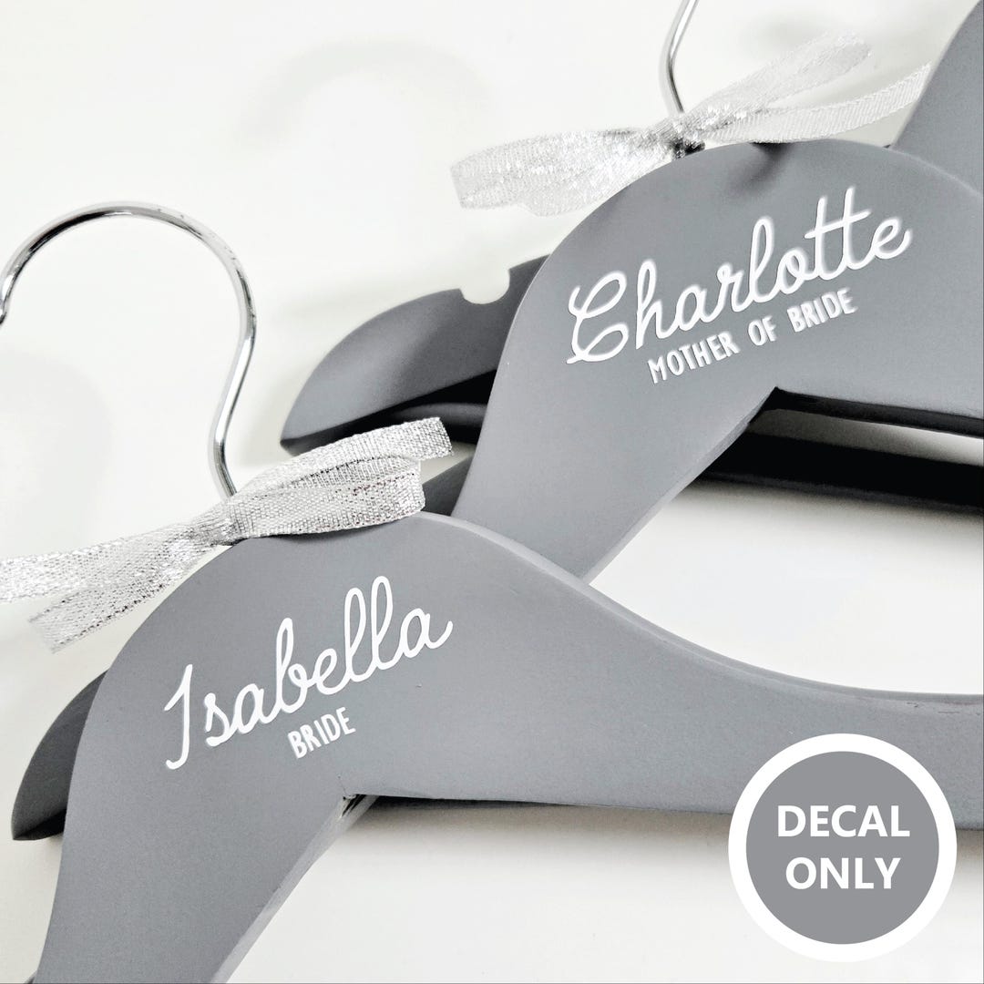 Custom Personalised Vinyl Decal Labels | Wedding Hanger Name Tags With ...