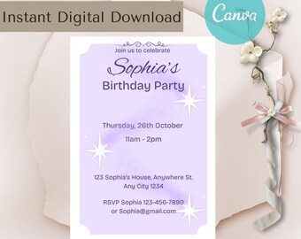 Cherry-themed Birthday Invitation Template, Editable and Printable ...