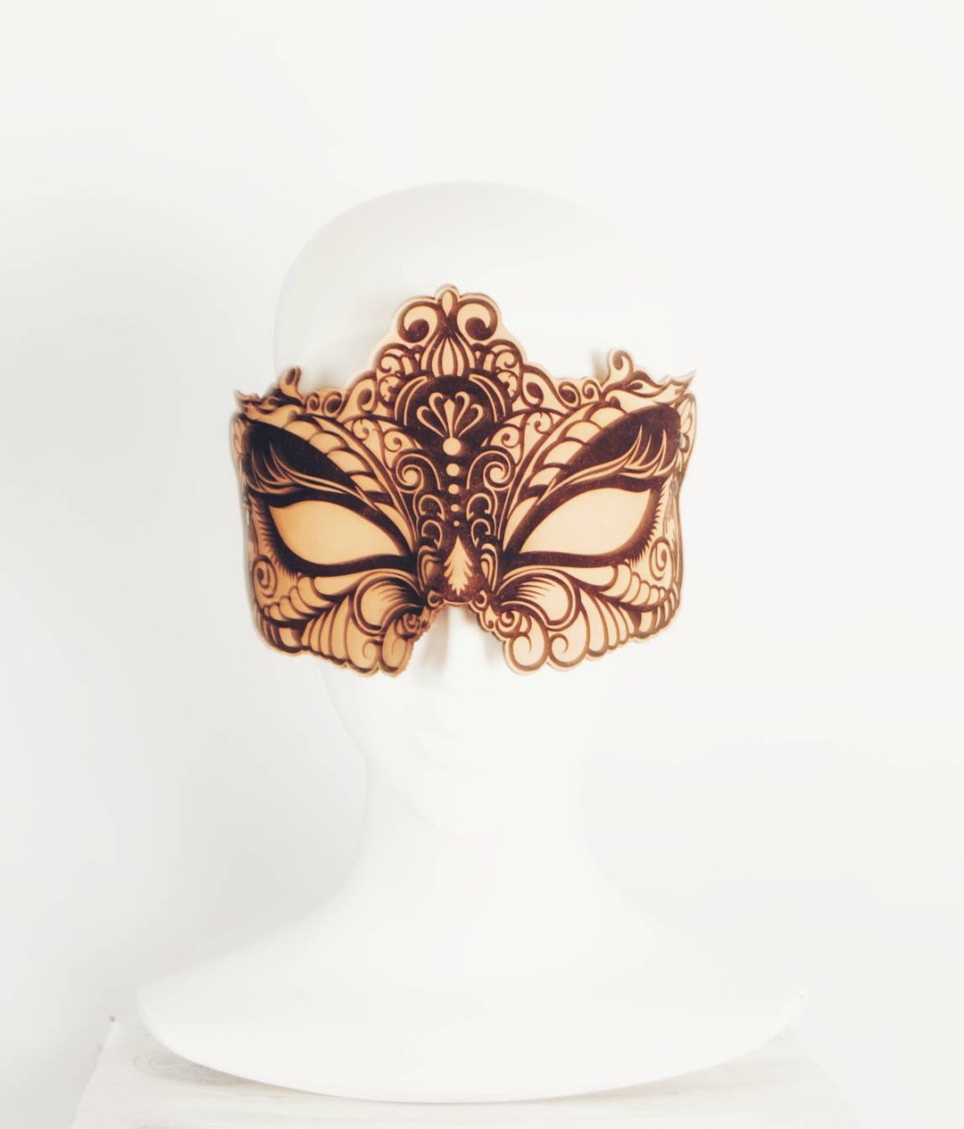 NEW Blindfold Blackout Laser Etched Leather Eye Mask Sleep Mask Kismask ...