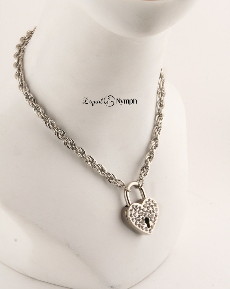 Day Collar Intricate Necklace Bling Heart Bondage Choker | Etsy