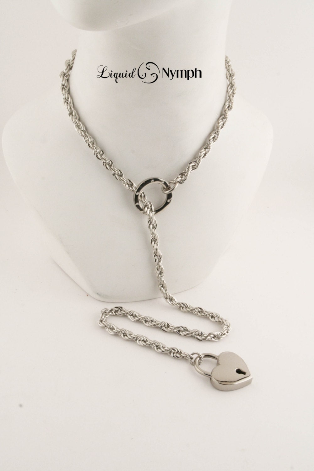 Day Collar Locking Heart Lock Intricate Chain Choke Bolero | Etsy