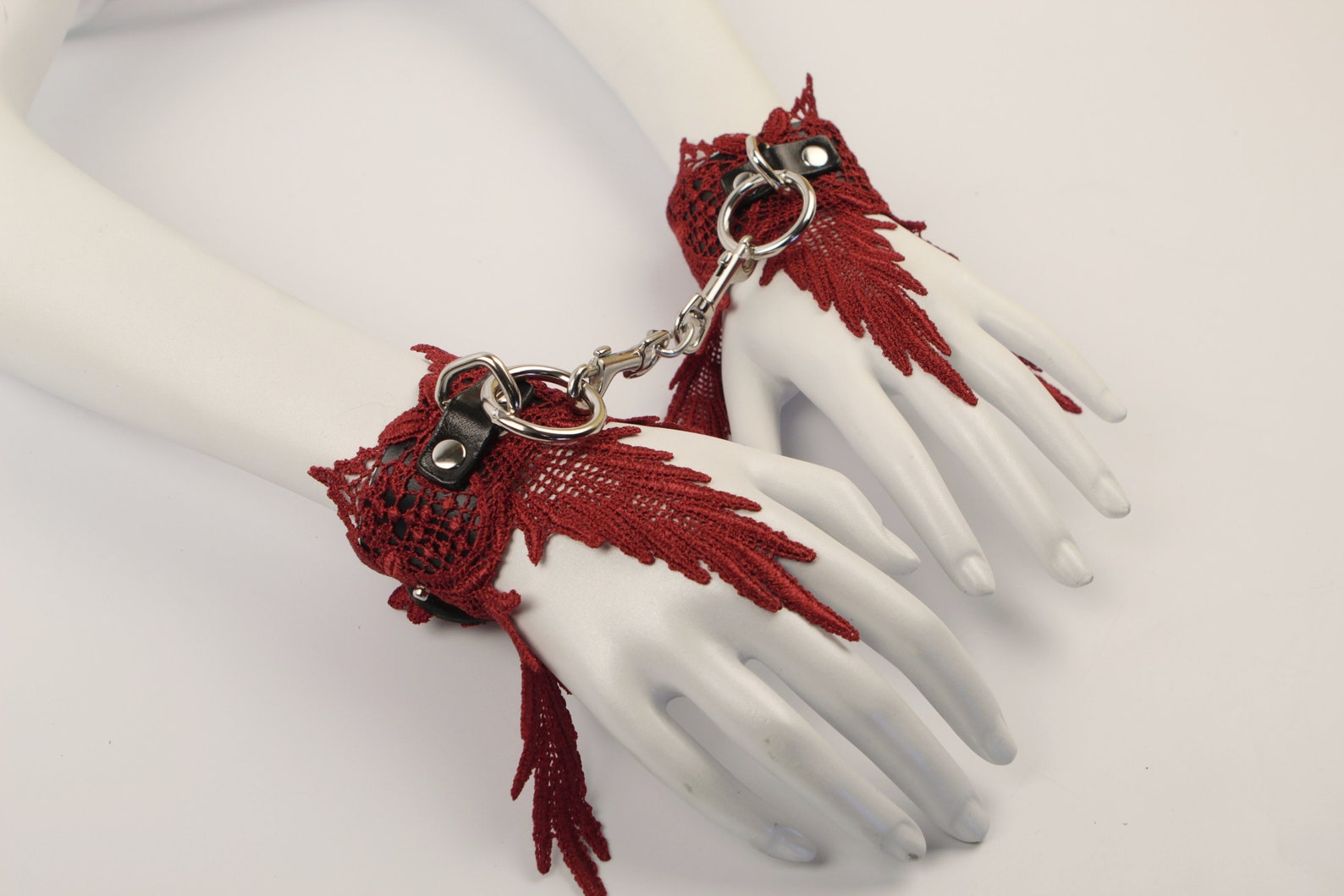 Fetish Lace Collar WICKED Wine Red Lace Collar BDSM Slave - Etsy