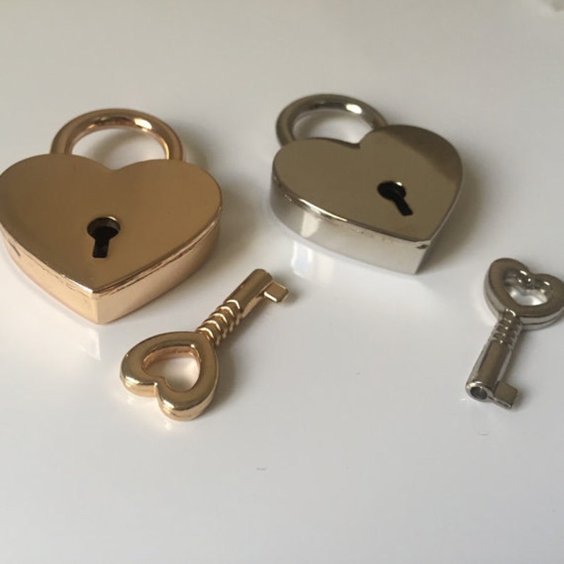 Heart Lock Silver or Gold Heart Lock Padlock Slave to Love - Etsy UK