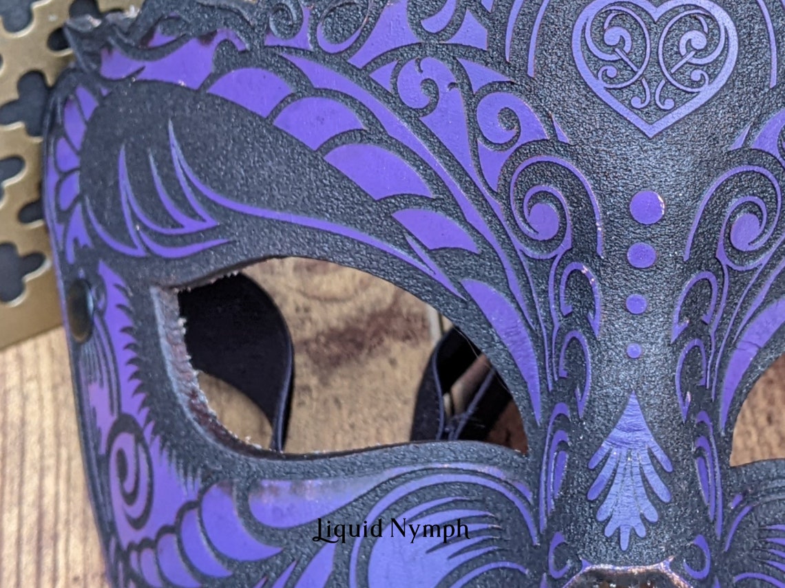 Stunning Leather Masquerade Mask Hand Molded and Mask Laser | Etsy