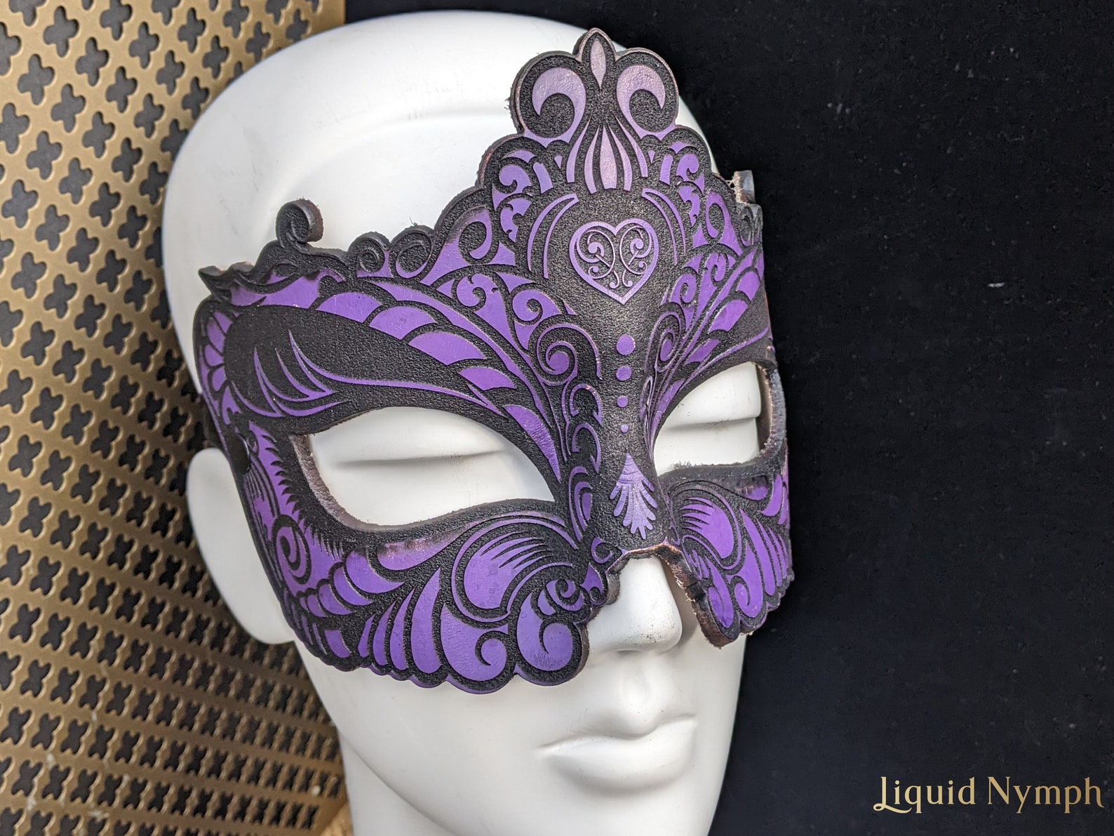 Stunning Leather Masquerade Mask Hand Molded and Mask Laser | Etsy