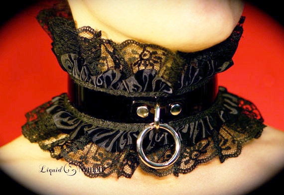 BDSM Slave Leather Fetish Choker Snap Collar Jewelry Mature | Etsy