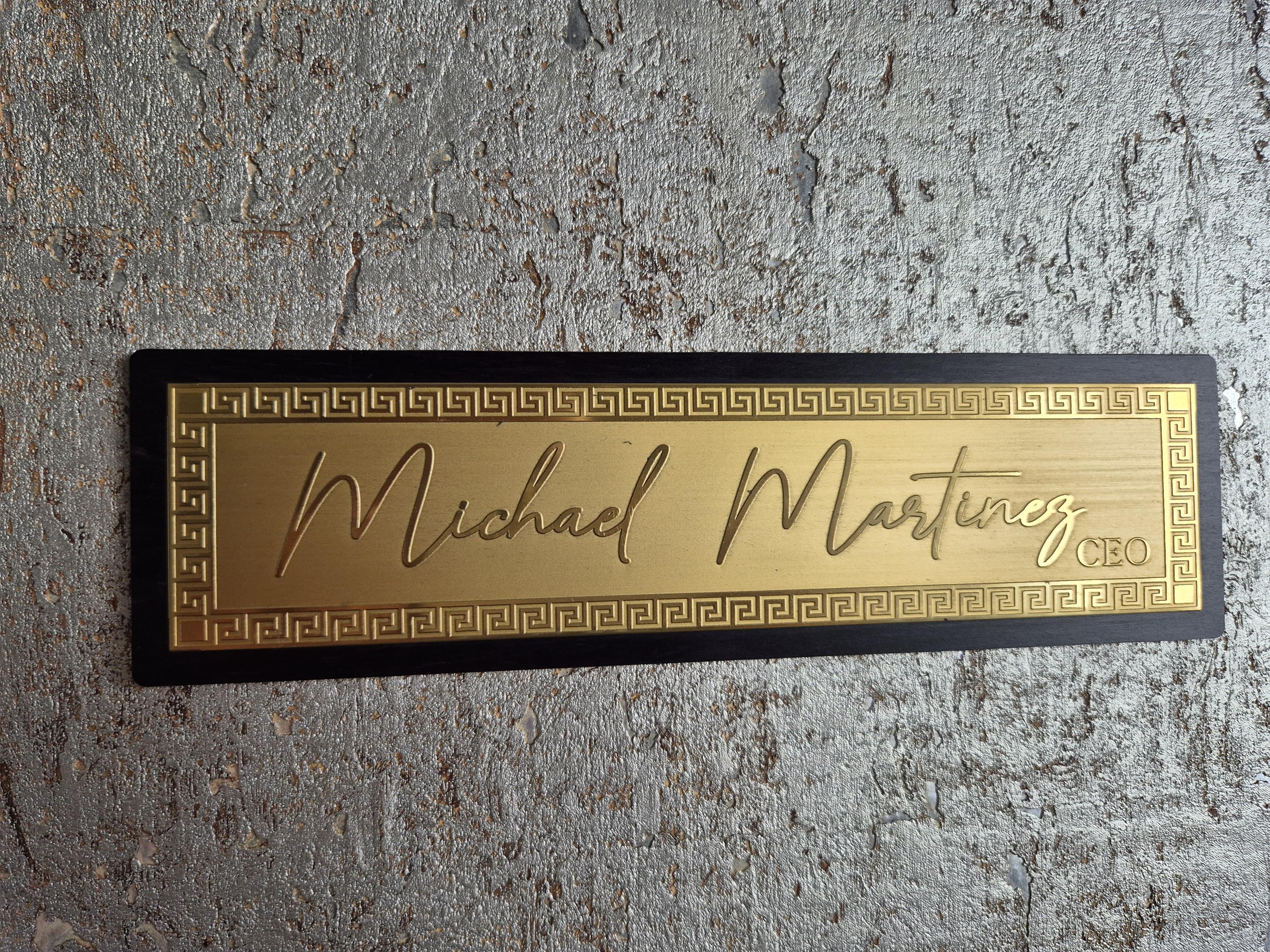 Gold Personalized Nameplate - Custom Executive/home Sign - Premium ...